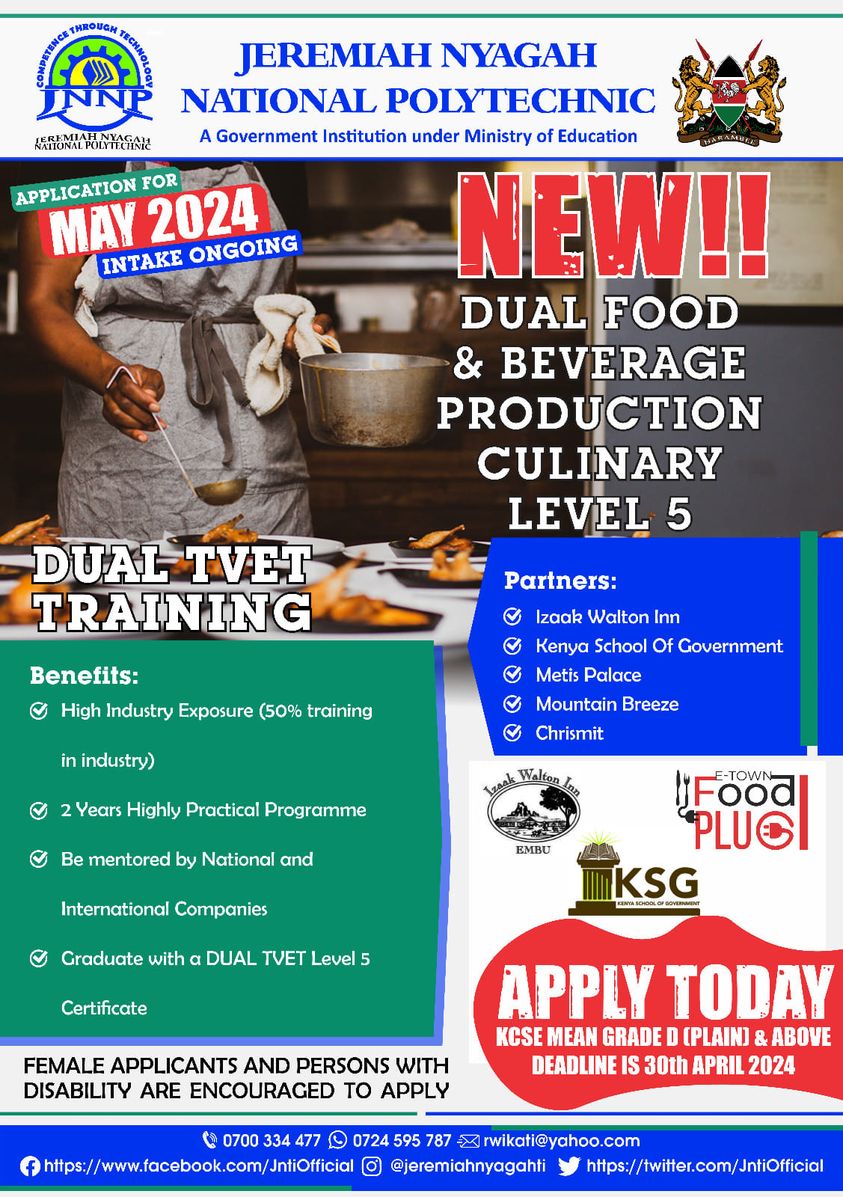 Dual Training- A New Era in the TVET Sector – Jeremiah Nyagah National ...