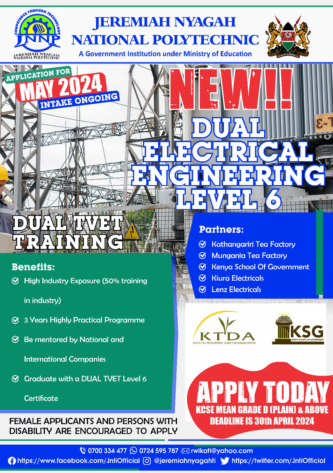 Dual Training- A New Era in the TVET Sector – Jeremiah Nyagah National ...